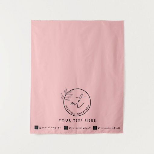 Custom Table Runner Banner Pink Social Media Icons Tapestry | Zazzle