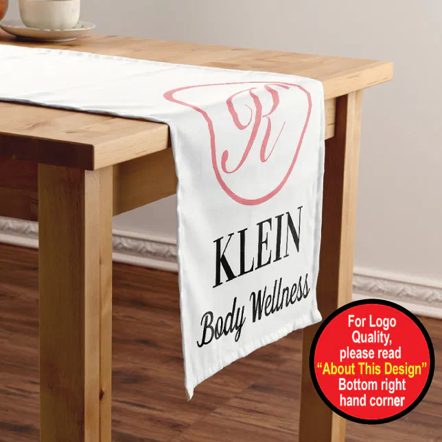 Custom Table Runner With Your Logo and Text | Zazzle