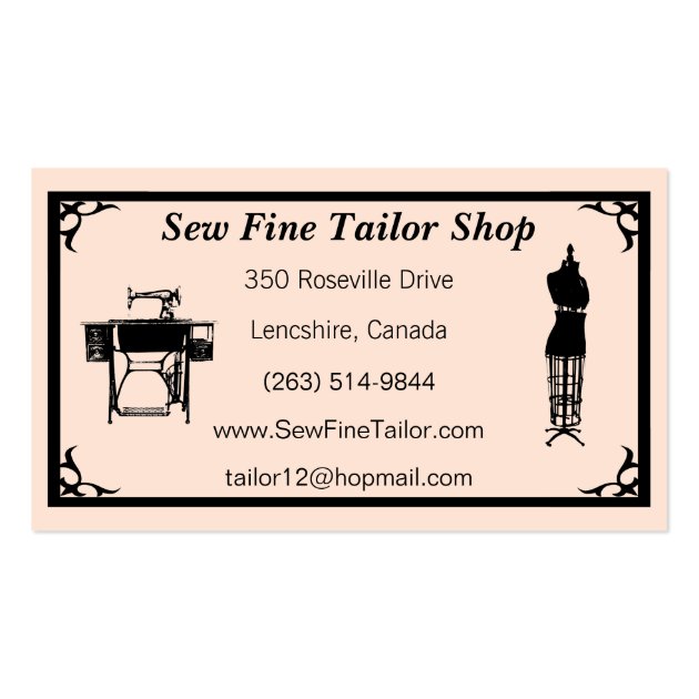Custom Tailor / Seamstress Business Cards