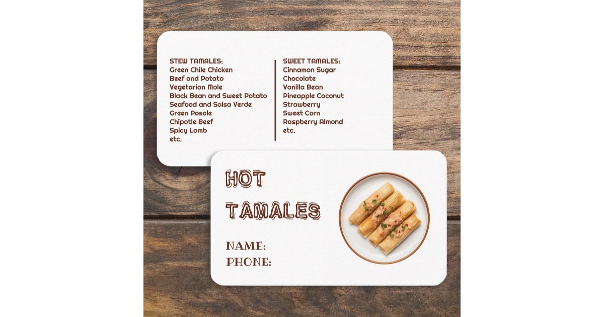 Custom Tamales Business Card | Zazzle