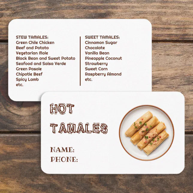 Custom Tamales Business Card | Zazzle