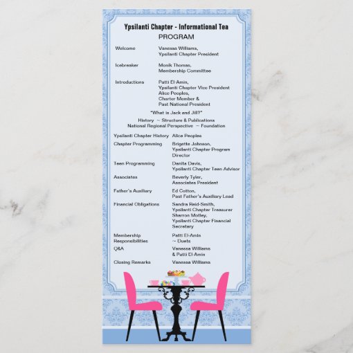 Custom Tea Party Program | Zazzle