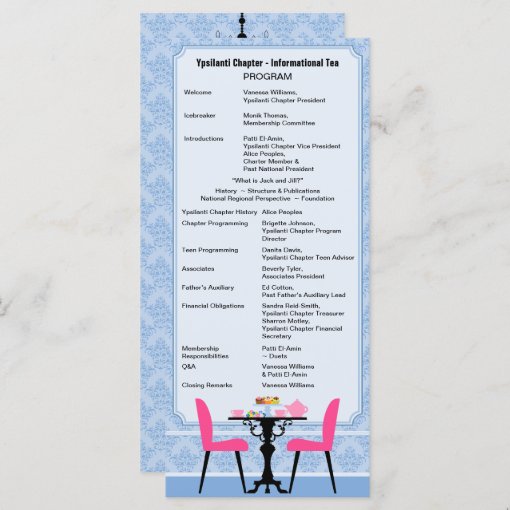 Custom Tea Party Program | Zazzle