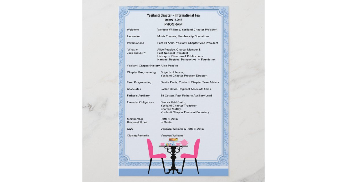 Custom Tea Party Program V2 Stationery | Zazzle
