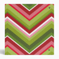 Custom Teacher Apple - Red Green Chevron Pattern Binder | Zazzle