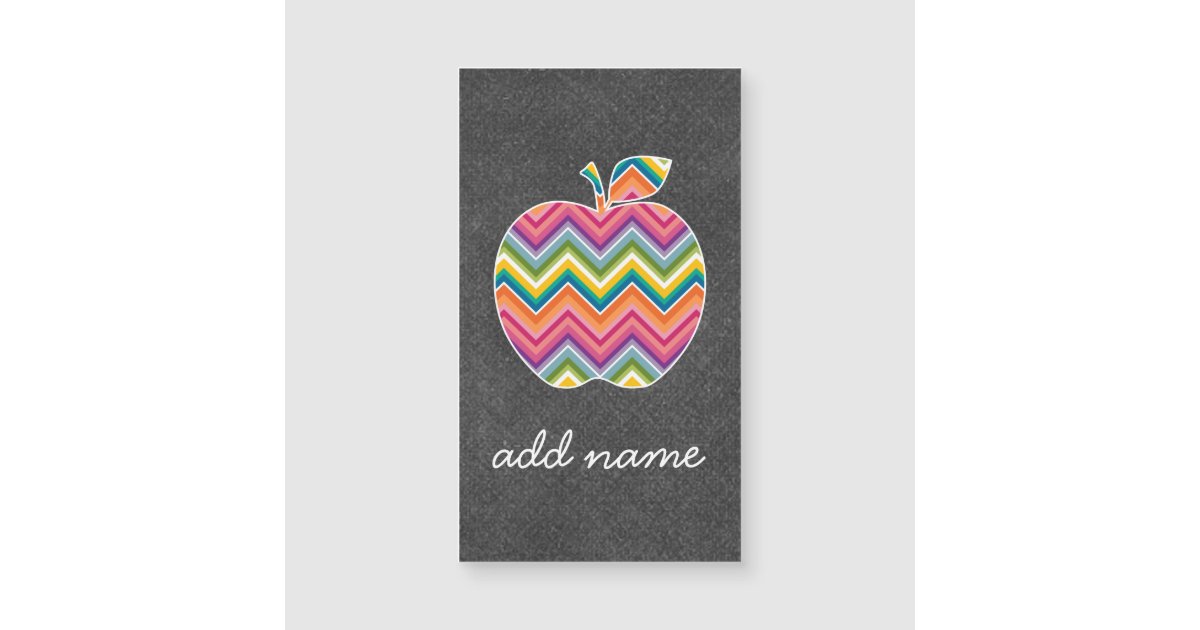 Custom Teacher Apple with Trendy Chevron Pattern | Zazzle