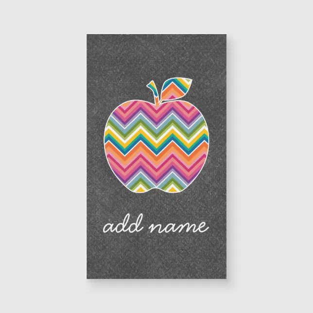 Custom Teacher Apple with Trendy Chevron Pattern | Zazzle