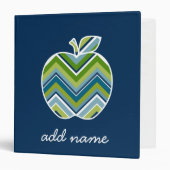 Custom Teacher Apple with Trendy Chevron Pattern Binder | Zazzle