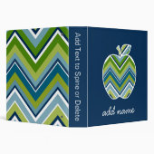 Custom Teacher Apple with Trendy Chevron Pattern Binder | Zazzle