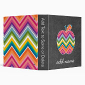 Custom Teacher Apple with Trendy Chevron Pattern Binder | Zazzle