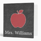 Custom Teacher Apple with Trendy Chevron Pattern Binder | Zazzle