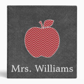 Custom Teacher Apple with Trendy Chevron Pattern Binder | Zazzle