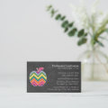 Custom Teacher Apple with Trendy Chevron Pattern Business Card | Zazzle