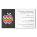 Custom Teacher Apple with Trendy Chevron Pattern Business Card Magnet ...