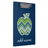 Custom Teacher Apple with Trendy Chevron Pattern Clipboard | Zazzle