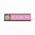 Custom Teacher Apple with Trendy Chevron Pattern Desk Name Plate | Zazzle