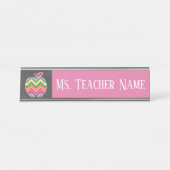 Custom Teacher Apple with Trendy Chevron Pattern Desk Name Plate | Zazzle