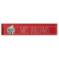 Custom Teacher Apple with Vertical Photo Desk Name Plate | Zazzle