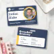 Custom Teacher ID Badge with School Logo - Navy | Zazzle