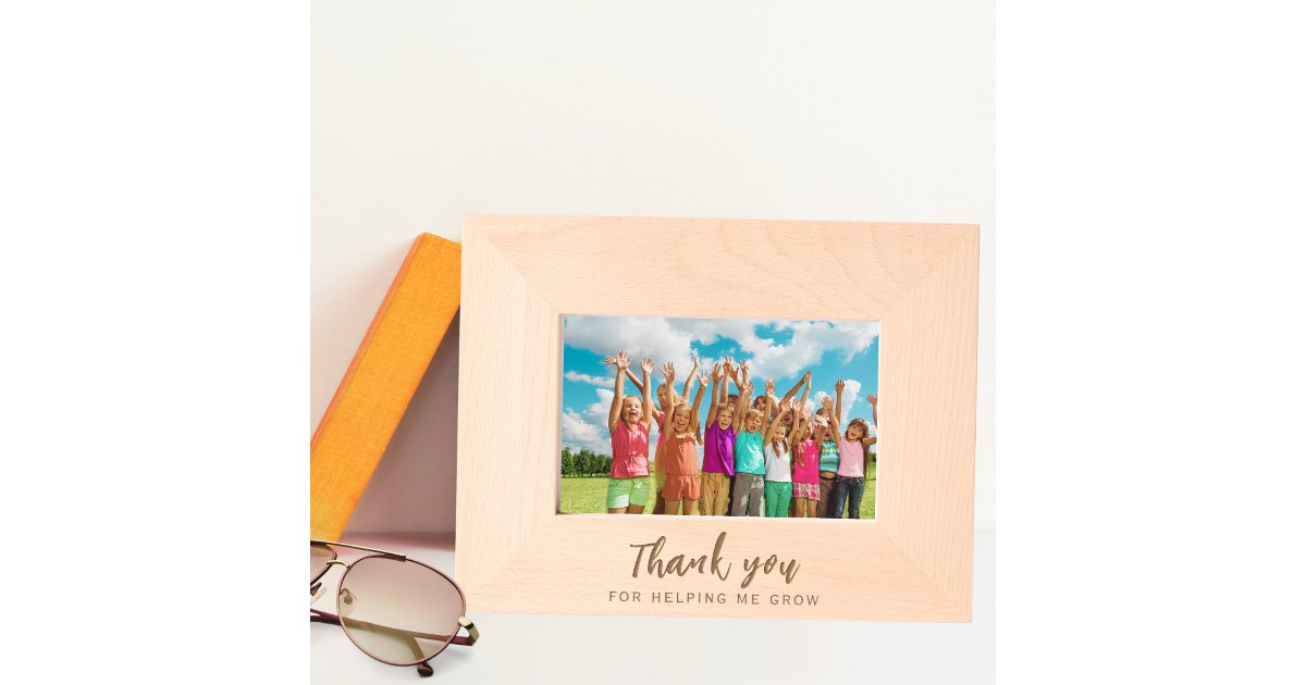Custom teacher thank you gift Engraved Photo Frame | Zazzle