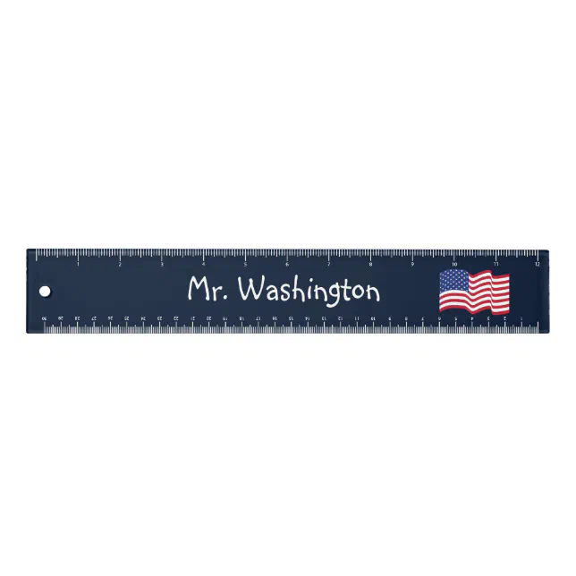 Custom Teacher's American Flag School Ruler Gift | Zazzle