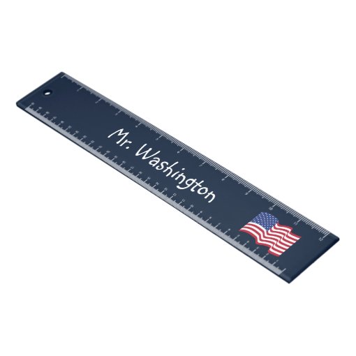 Custom Teacher's American Flag School Ruler Gift | Zazzle