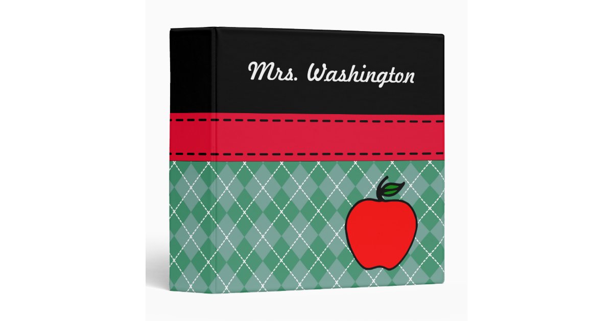 Custom Teacher's Apple Lesson Plan Organizer Gift Binder | Zazzle