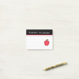 Custom Teacher's Apple Post It Notes Gift | Zazzle