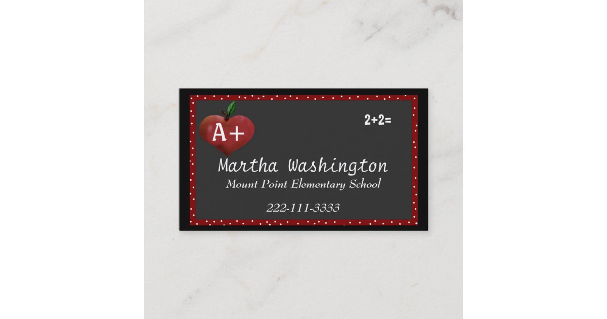 Custom Teachers Business Card | Zazzle