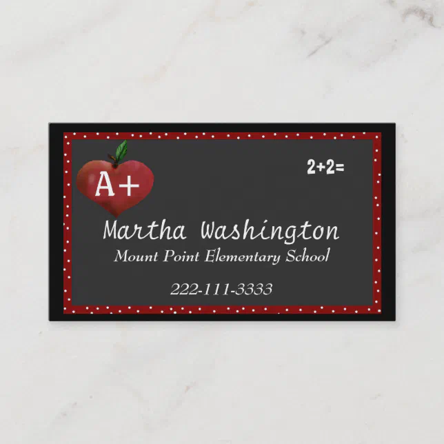 Custom Teachers Business Card | Zazzle