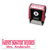 Custom Teachers Name Parents Signature Required Self-inking Stamp | Zazzle