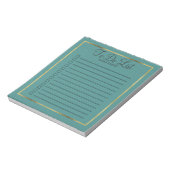 Custom Teal and Gold To Do Notepad | Zazzle