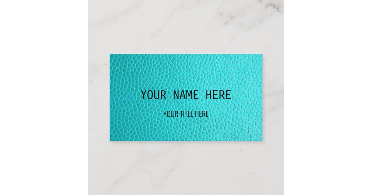 Custom Teal Leather Design | Business Card | Zazzle