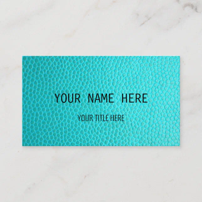Custom Teal Leather Design | Business Card | Zazzle