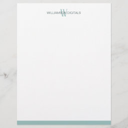 Custom Teal Letterhead | Zazzle