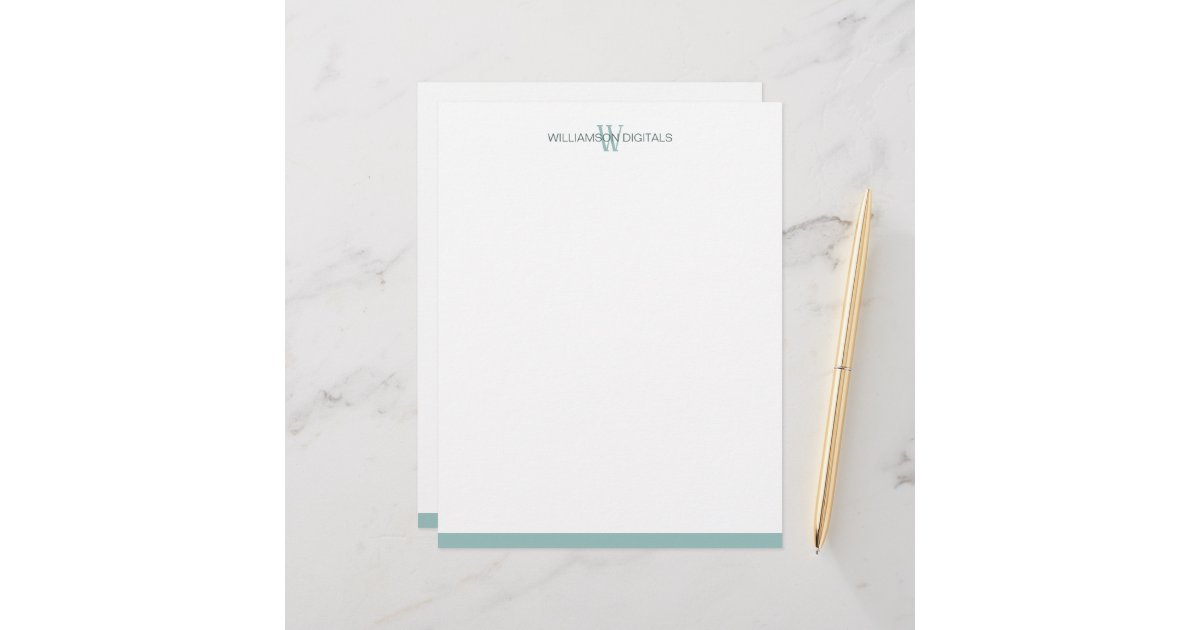 Custom Teal Letterhead | Zazzle