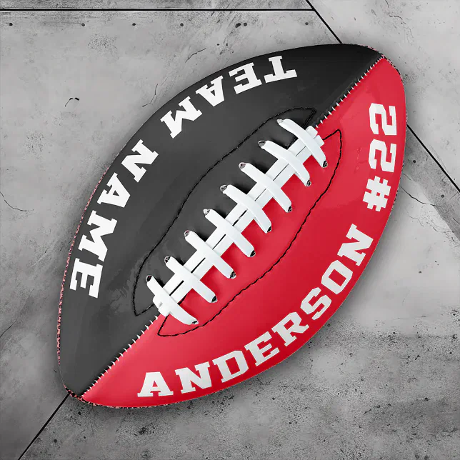 Custom Team and Player Name, Number and Color Football | Zazzle