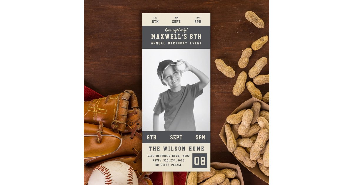 Custom Team Colors Sporting Event Ticket Birthday Invitation | Zazzle