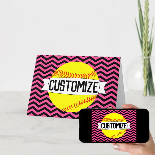 Custom Team Name and Color Fastpitch Softball Card | Zazzle