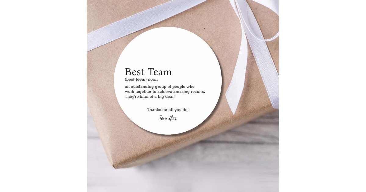 Custom Team Name Work Team Coworkers Teammate Classic Round Sticker ...