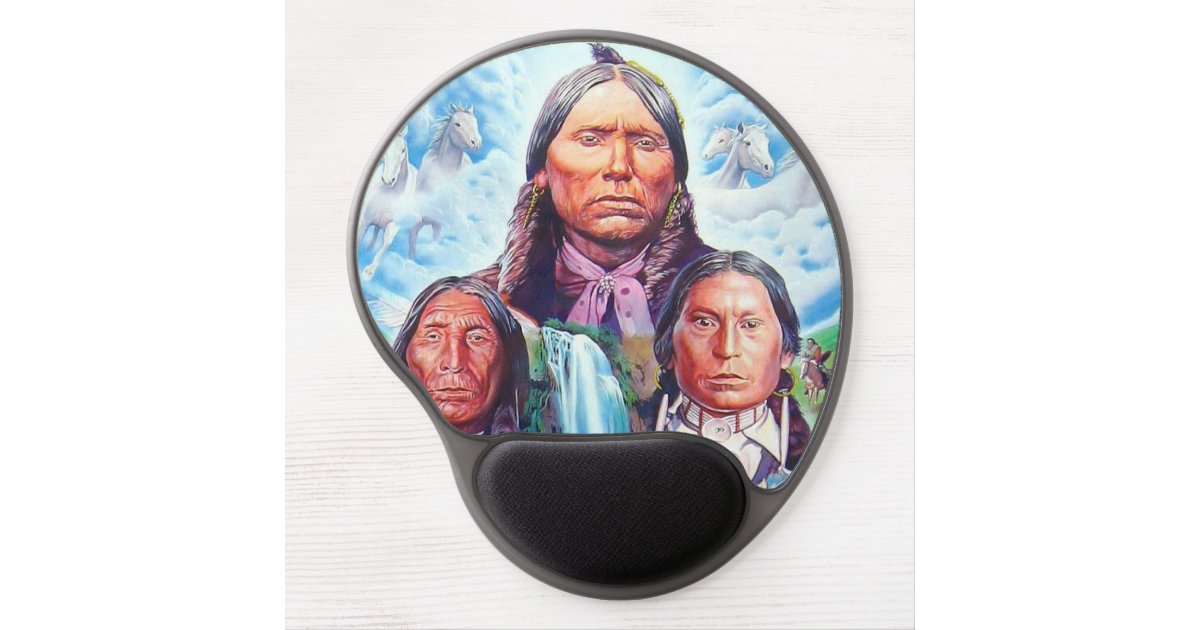 Custom Template Indian Chiefs Native Americans Gel Mouse Pad | Zazzle