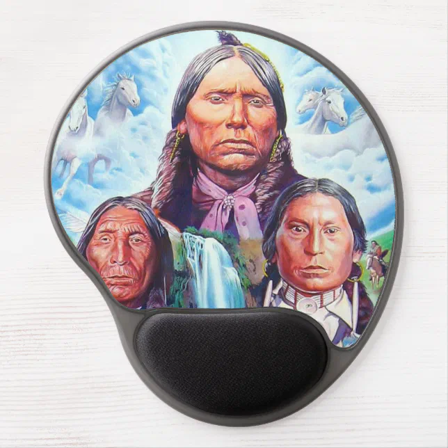 Custom Template Indian Chiefs Native Americans Gel Mouse Pad | Zazzle