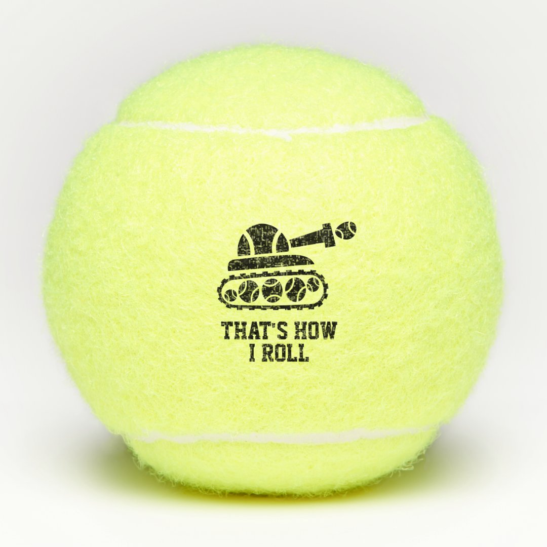 Custom tennis balls with funny logo and quote | Zazzle
