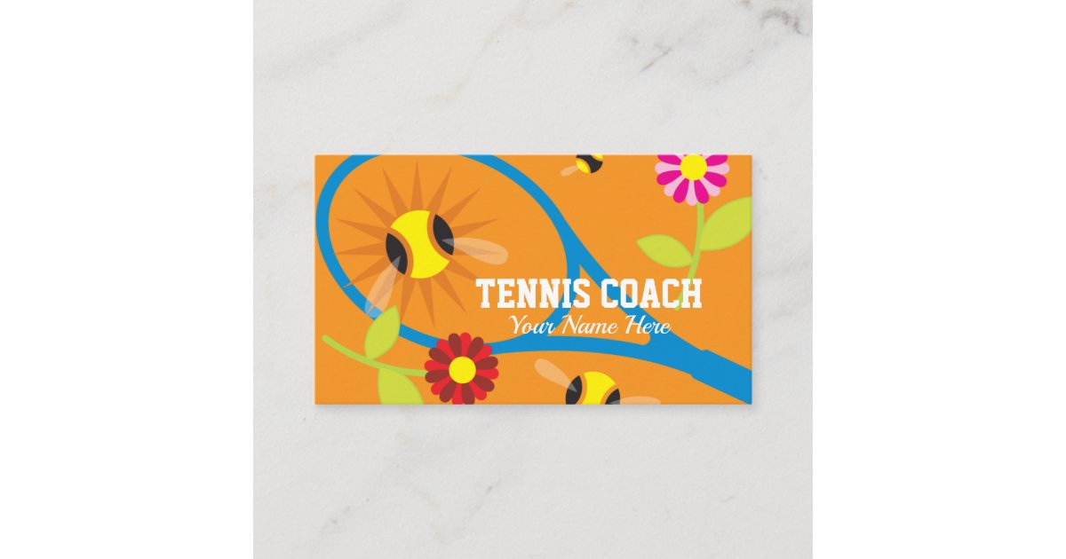 Custom Tennis Coach business card template | Zazzle
