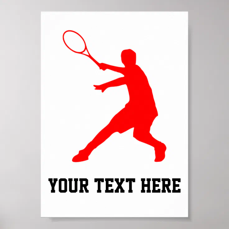 Custom tennis poster for kid's bedroom | Zazzle