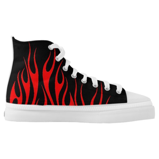 Custom Tennis Shoes - Fire Name Black Red | Zazzle