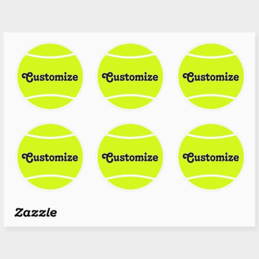 Custom Tennis Team Name / Text Personalized Sports Classic Round ...