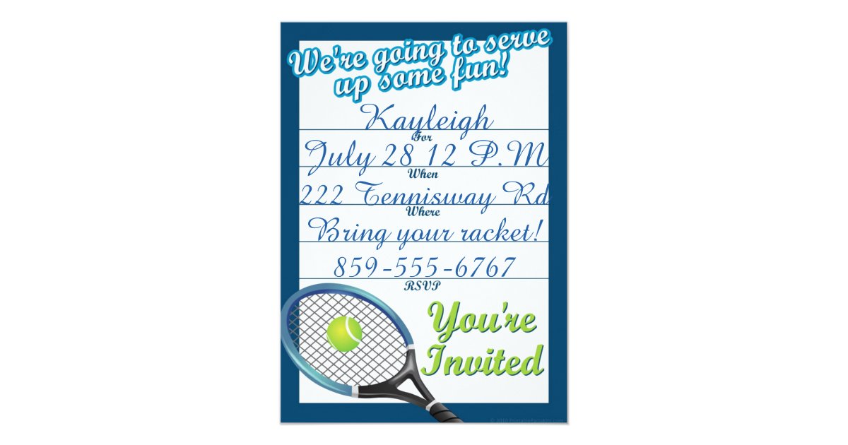 Custom Tennis Themed Invite | Zazzle.com