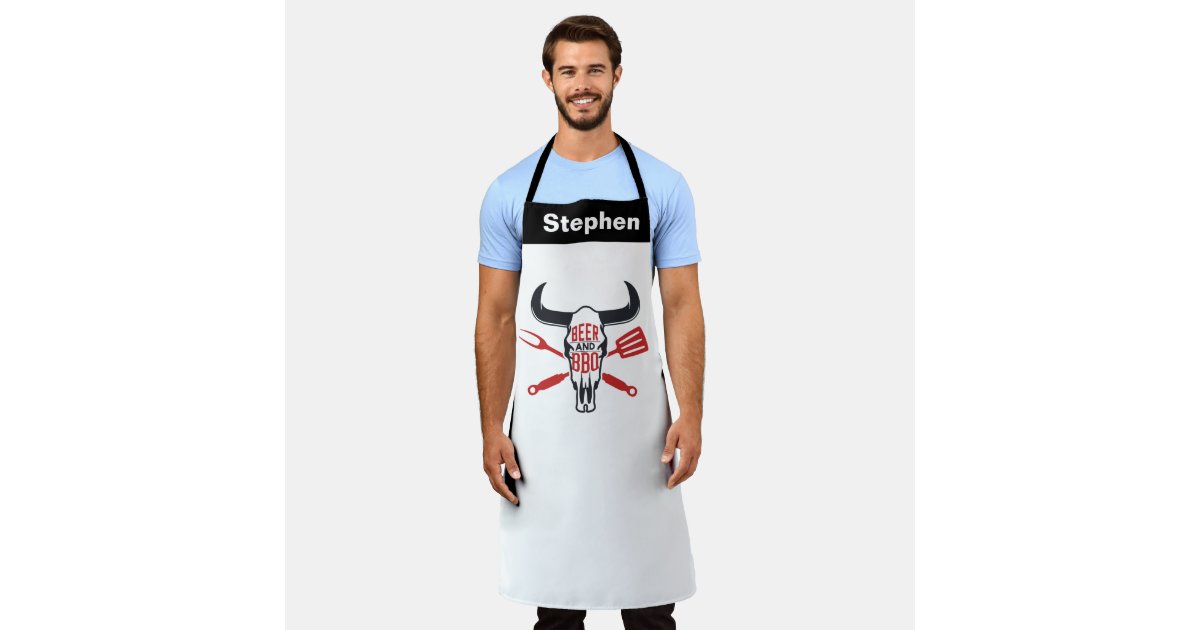 Custom Texas BBQ Aprons, Cowboys Beer and BBQ Apron | Zazzle