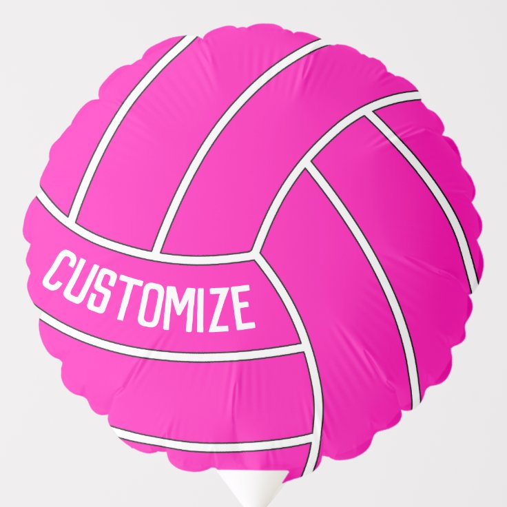 Custom Text and Color Round Volleyball Balloon | Zazzle